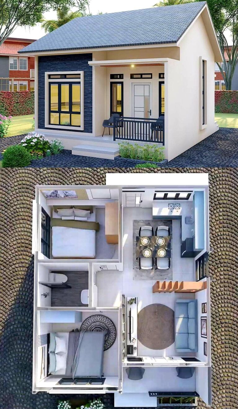 Modern 2-Bedroom Small House Design with Open Living Space - Dream ...